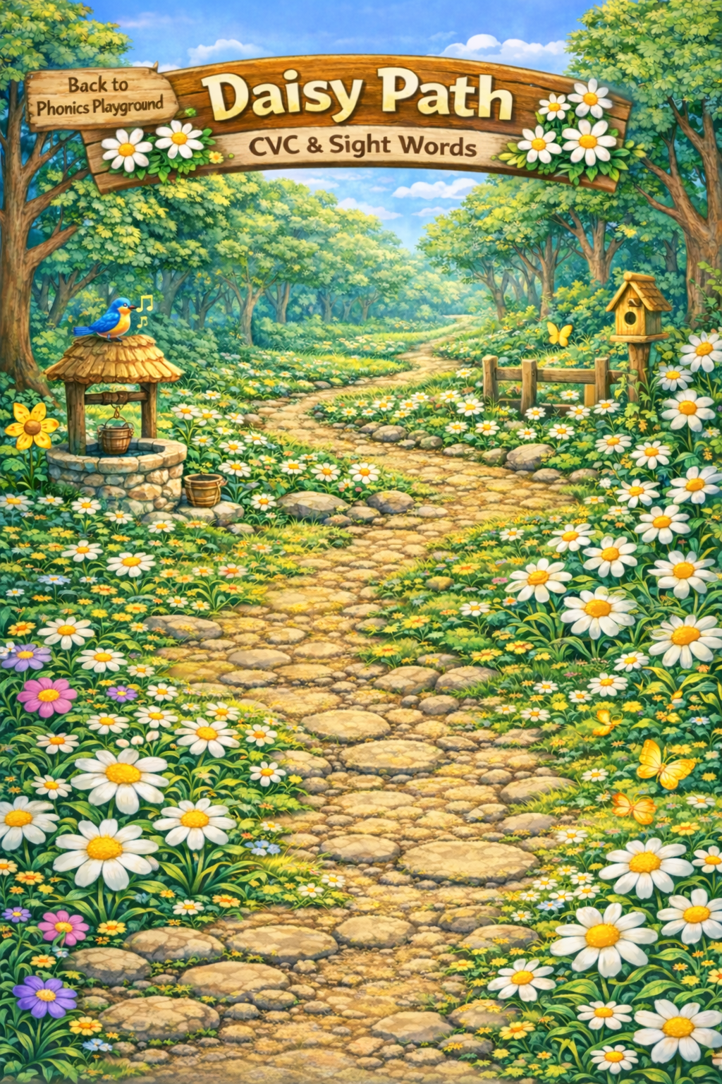 Daisy Path - CVC & Sight Words Practice | Phonics Playground